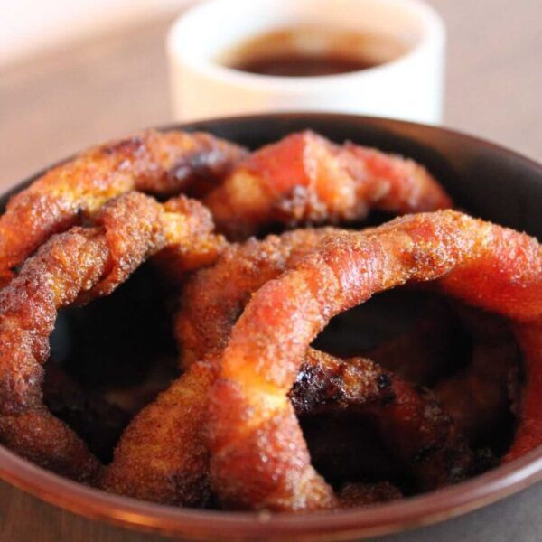 Bacon Wrapped Onion Rings - BBQ snacks - Turn Don't Burn